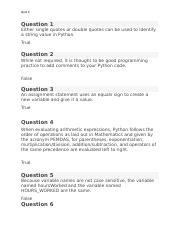Python Quiz String Values Comments And Variable Names Course Hero