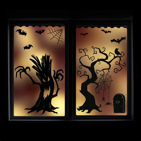 Halloween Tree Window Silhouettes
