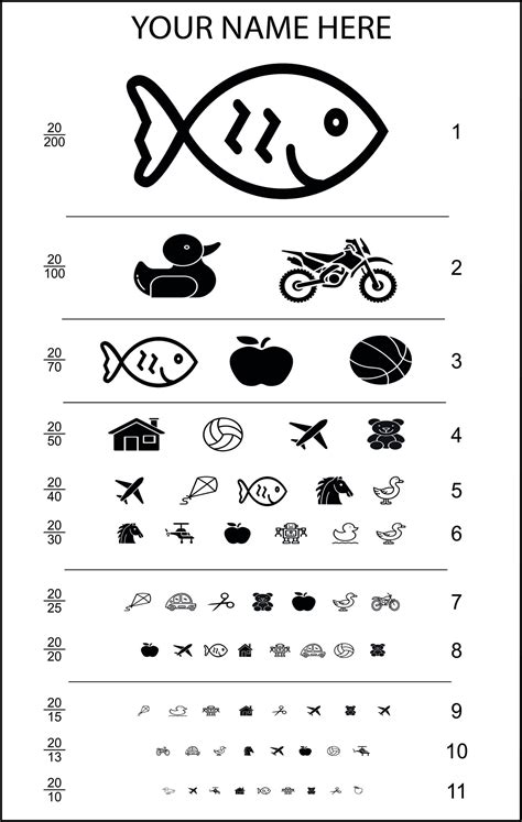 Printable Eye Exercise Chart Eye Chart Printable
