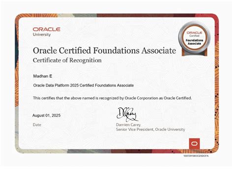 Oraclecertified Dataplatform Oraclecloud Cloudcomputing Certification Dataengineering