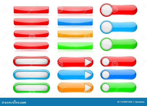 Web Buttons User Interface Elements Set Stock Vector Illustration Of