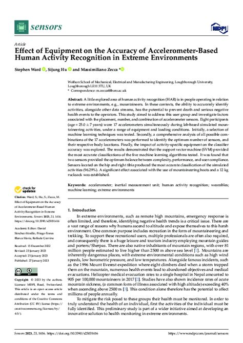 Pdf Effect Of Equipment On The Accuracy Of Accelerometer Based Human