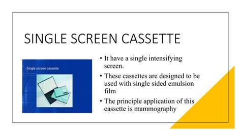 Cassette Types Of Cassette And Intensifying Screenpptx