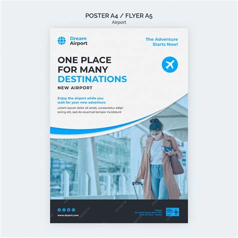 꿈의 공항 포스터 템플릿 무료 Psd 파일
