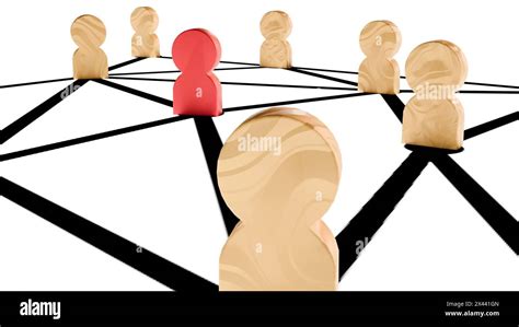 3d Rendering Of Human Figurines And Connected Lines Social Concept As