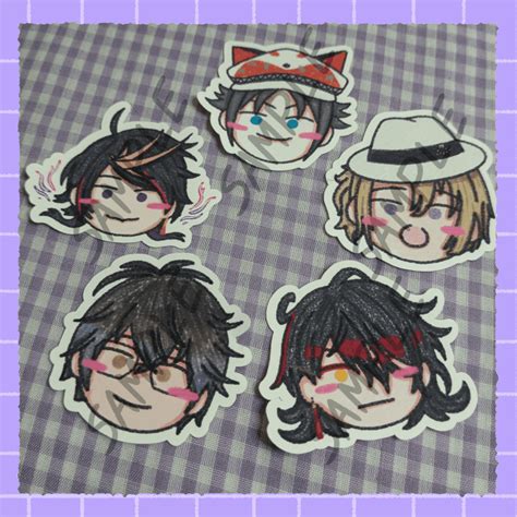 Nijisanji En Luxiem Chibi Crayon Waterproofglitter Stickers Vox Akuma