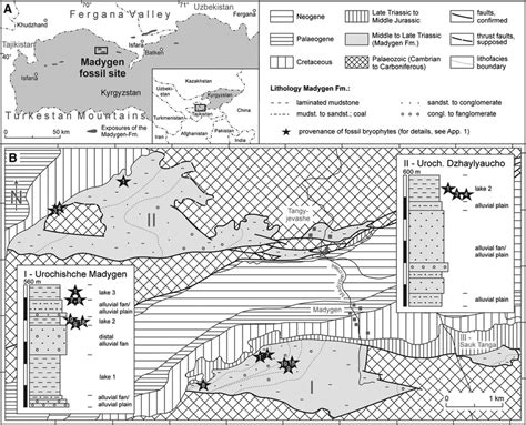 Map Showing Exposures Of The Madygen Formation In Southwestern Download Scientific Diagram
