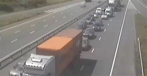 M4 Traffic Delays After Car Flips Over In Multi Vehicle Crash