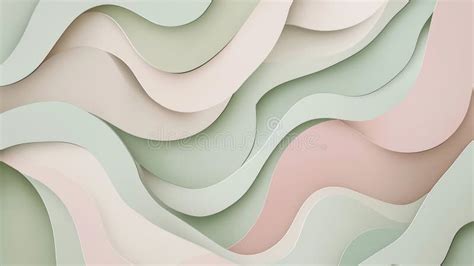 Abstract Background In Pastel Colors With Wavy Shapes Flowing Smoothly And Seamlessly Creating