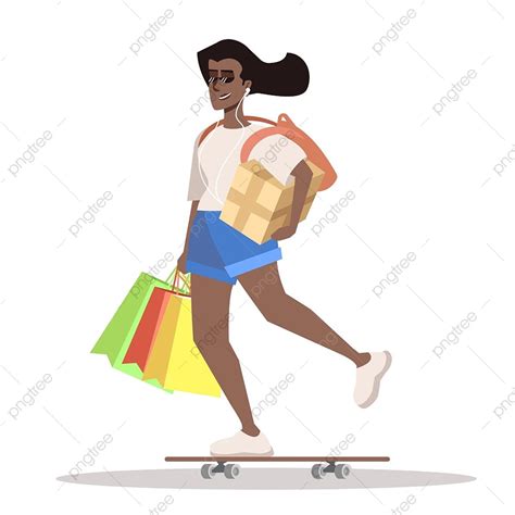 Rgb Color Vector Design Images Millennial Shopper Semi Flat Rgb Color