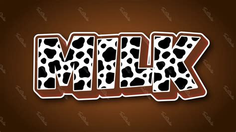 3d Milk Text Effect Free Illustrator Vector File