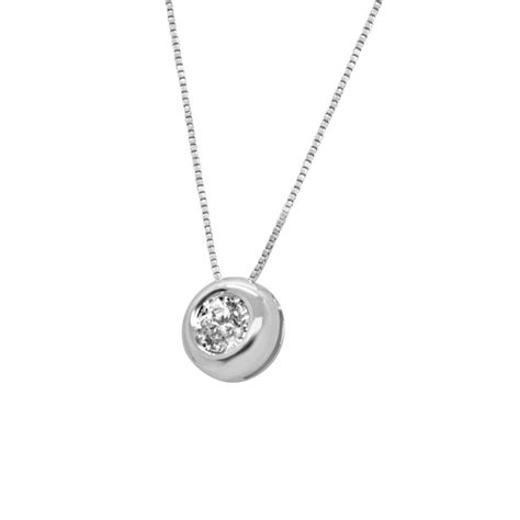 Collana Punto Luce In Oro Bianco Con Diamante 0 20 Ct ORO CO Luxury