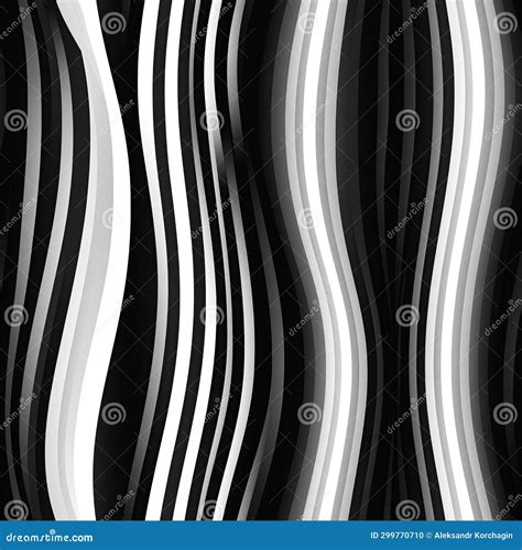 Wavy Pattern Texture With Black And White Waves Lines On Monochrome