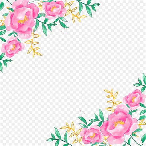 아름 다운 일러스트 수채화 꽃 테두리입니다 수채화 꽃들 틀 Png 일러스트 및 Psd 이미지 무료 다운로드 Pngtree