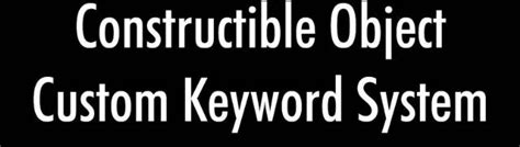 crafting categories for skyui constructible object custom keyword