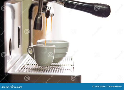 Coffee Machine In Process Stock Image Image Of Drop 130814281