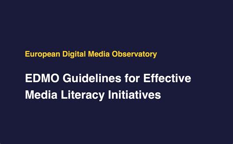 Edmo Guidelines For Effective Media Literacy Initiatives Eu