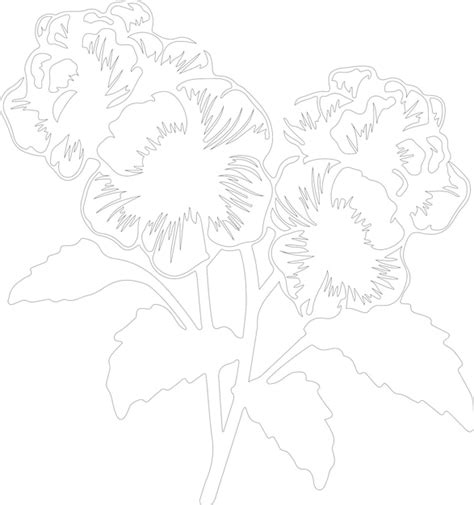 Premium Vector Peony Outline Silhouette White Background