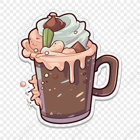 스프링클과 초콜릿 클립 아트가 있는 컵 일러스트 스티커 벡터상표 Png 일러스트 무료 다운로드 Lovepik