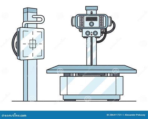 Projectional Radiography X Ray Medical Machine Stock Illustration