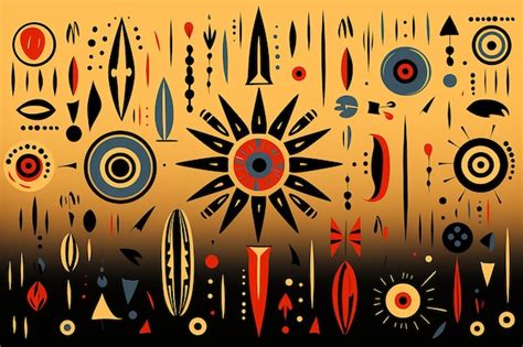 Colorful Bohemian Pattern With Geometric Elements Premium Ai