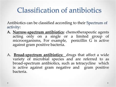 Antibiotics Classification According To Spectrum