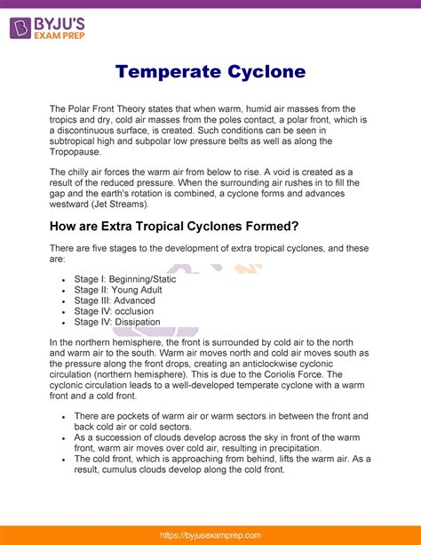 Temperate Cyclone Upsc Notes 42 Temperate Cyclone The Polar Front