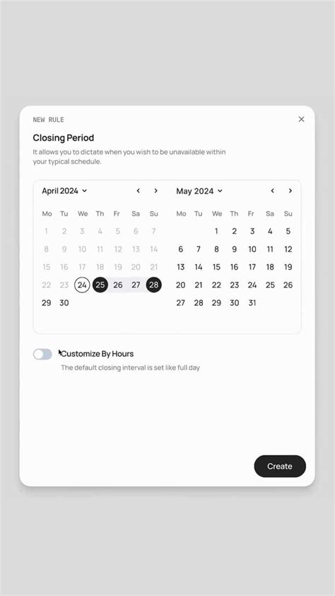 Closing Period Ui Date Overrides Bookla Platform Ui Design Ui Design Trends Web Design
