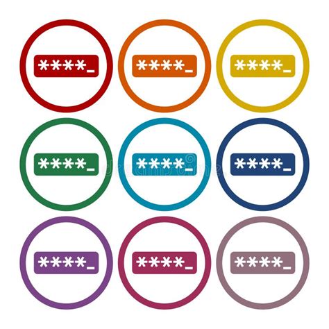 Password Typing Icons Set Stock Vector Illustration Of Button 121812142