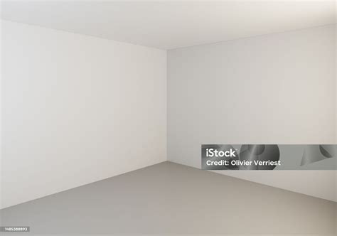 건축 실내 코너 빈 방 흰 벽 바닥 천장 3d 빈 인테리어 거실 사무실 갤러리 스튜디오 복도 투시도 벽에 대한 스톡 사진 및 기타 이미지 Istock