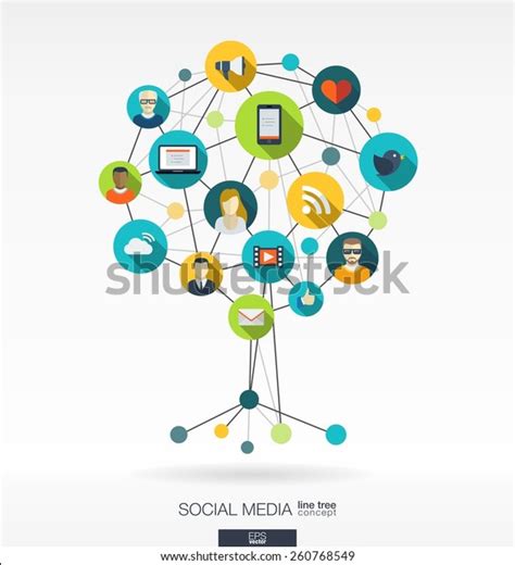 Abstract Social Media Background Lines Connected Stock Vector Royalty