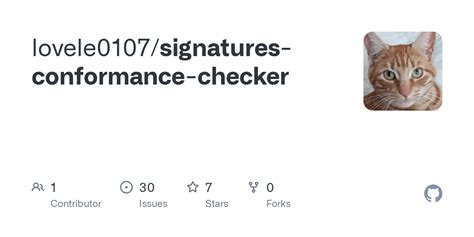 Github Lovele0107 Signatures Conformance Checker
