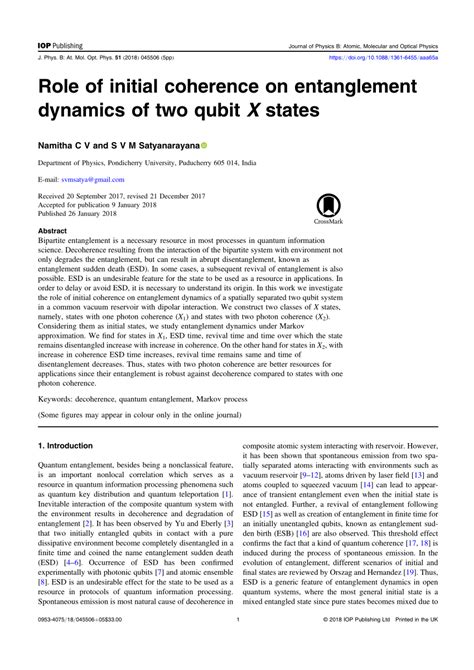 Role Of Initial Coherence On Entanglement Dynamics Of Two Qubit X States Request Pdf