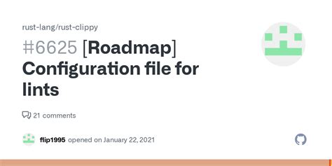 Roadmap Configuration File For Lints · Issue 6625 · Rust Langrust
