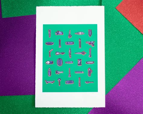 Limited Edition Phallic Objects Pop Art Silk Screen Print With