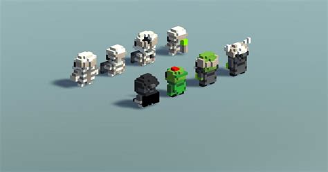 3d voxel animated models undead