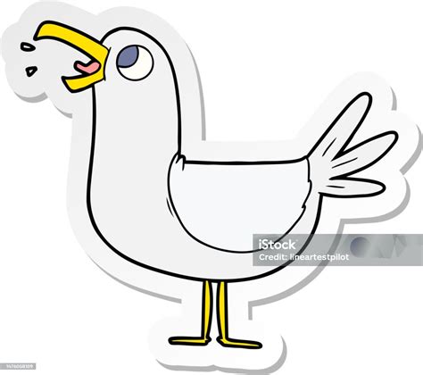 만화 갈매기의 스티커 갈매기에 대한 스톡 벡터 아트 및 기타 이미지 갈매기 낙서 드로잉 데칼 Istock