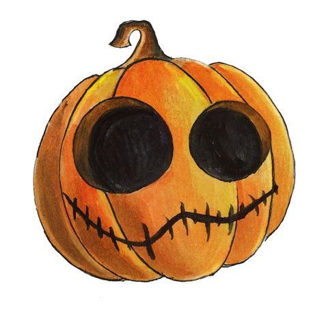 Calabaza Acuarela Ilustración Vegetal Mano Dibujar Arte De Halloween