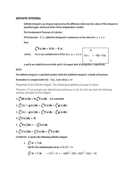 Module 1 4 Definite Integral Pdf Integral Mathematical Objects