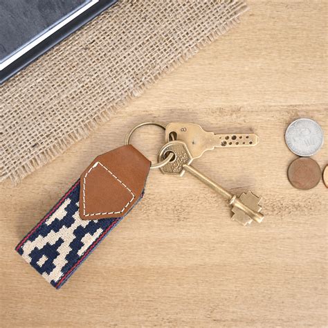 Guarda Pampas Leather Keychain Bluered 3