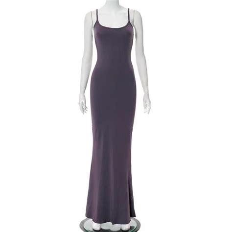 Robe sexy femmes longue en Satin sans manches dos nu FROZET Violet Cdiscount Prêt à Porter
