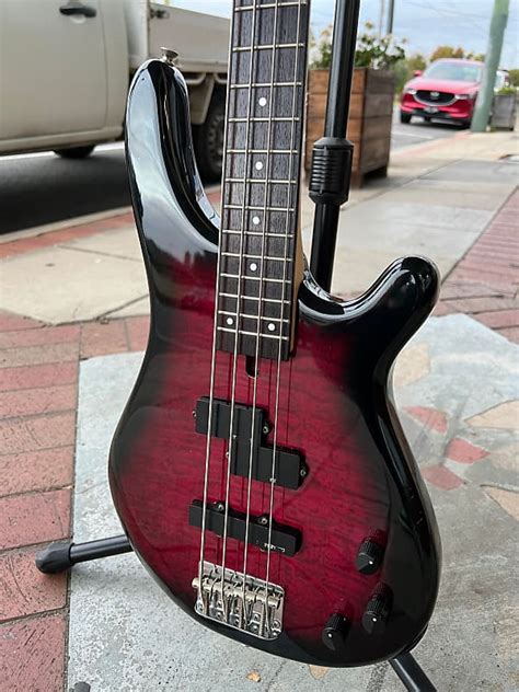 Fernandes Frb 40 4 String Bass Guitar Red Burst Reverb
