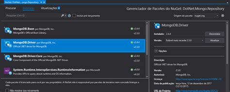 Criando repositório MongoDB C