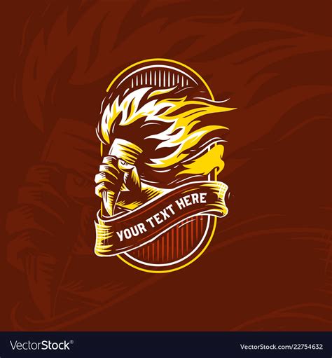 Torch Badge Design Royalty Free Vector Image Vectorstock