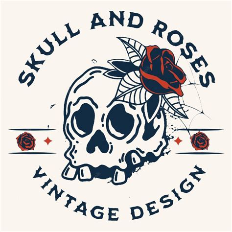 Premium Vector A Skull And A Rose Design On A White Background