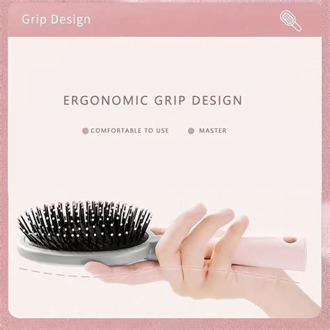 2 Piece Hair Comb Set For Women Nylon Bristle Detangling And Straightening Combs Massage Scalp