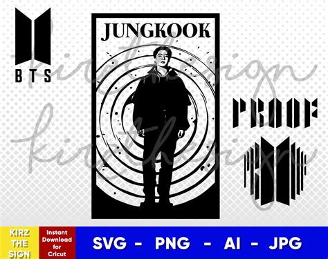 Bts Jungkook Proof Stencil Svg Png Ai Digital Download Inspire