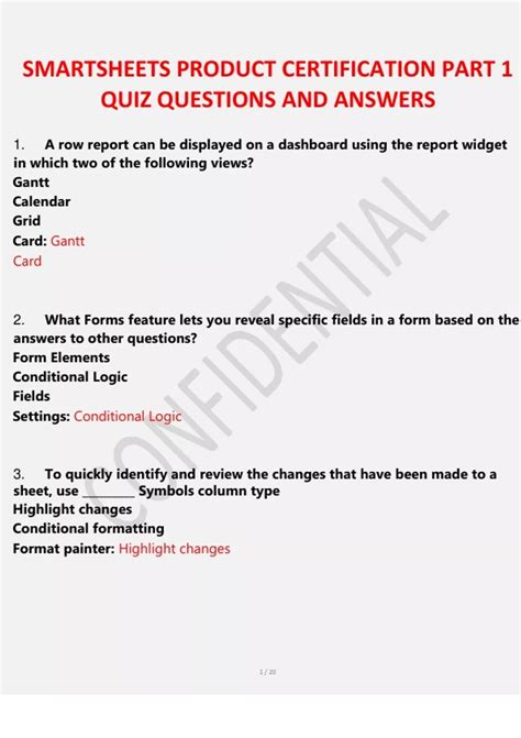 70 Smartsheets Product Certification Part 1 Quiz Questions And Answers Smartsheets Product