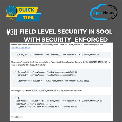 Field Level Security In Soql With Securityenforced D