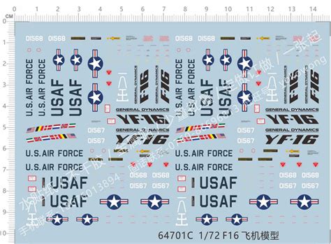 Eur€ 900 Decals 172 Scale For Yf 16 F16 Prototype Model Kits 64701c